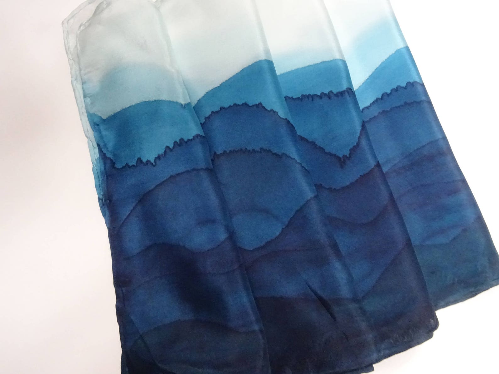 Teal Silk Scarf. Hand Painted Teal Ombre Silk Scarf. Teal - Etsy