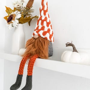 Orange Nordic Gnome With Legs Fall Autumn Decoration - Etsy