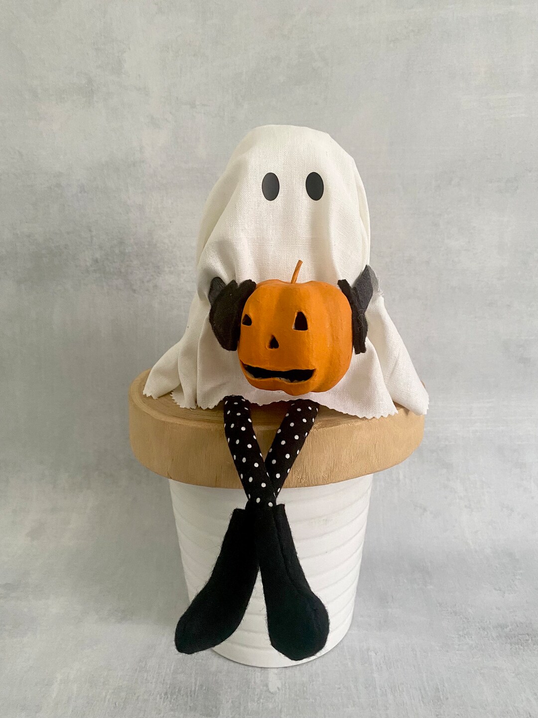 Ghost Sitting With Legs Halloween Decoration Made to Order - Etsy