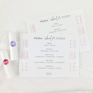 DIY Aroma Inhaler Labels + Recipe Cards - Etsy