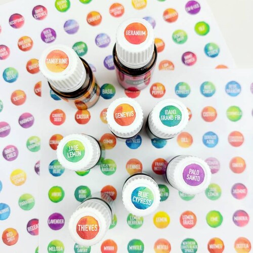 Essential Oil Lid Stickers Black & White All YL Singles and - Etsy