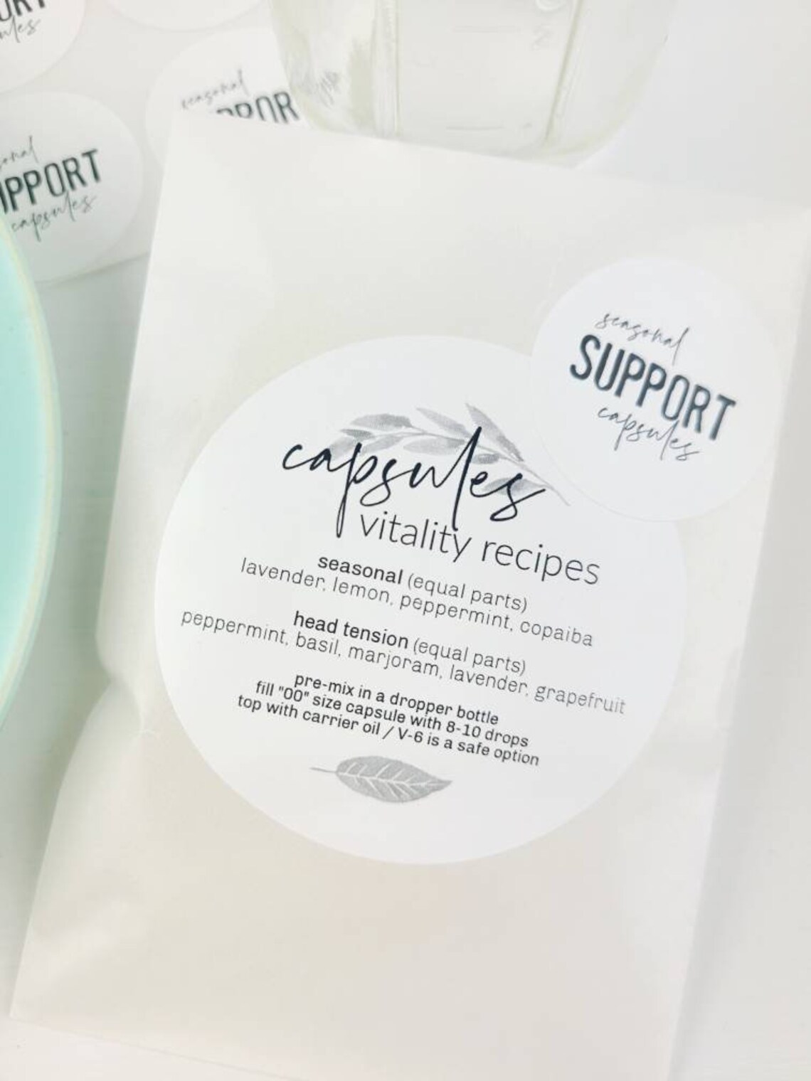 Labels for Capsules: Vitality Recipes - Etsy