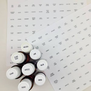Essential Oil Lid Stickers - Black & White, All YL Singles and Blends ...