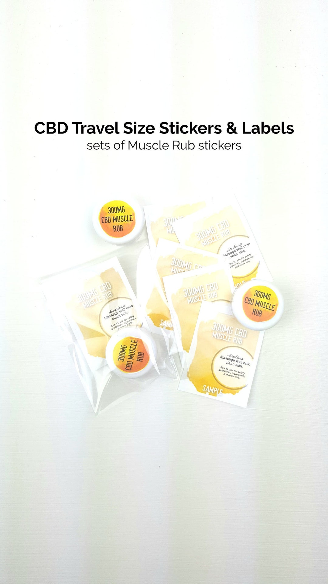 CBD Muscle Rub Travel Size Stickers & Labels sets of 6 Each - Etsy