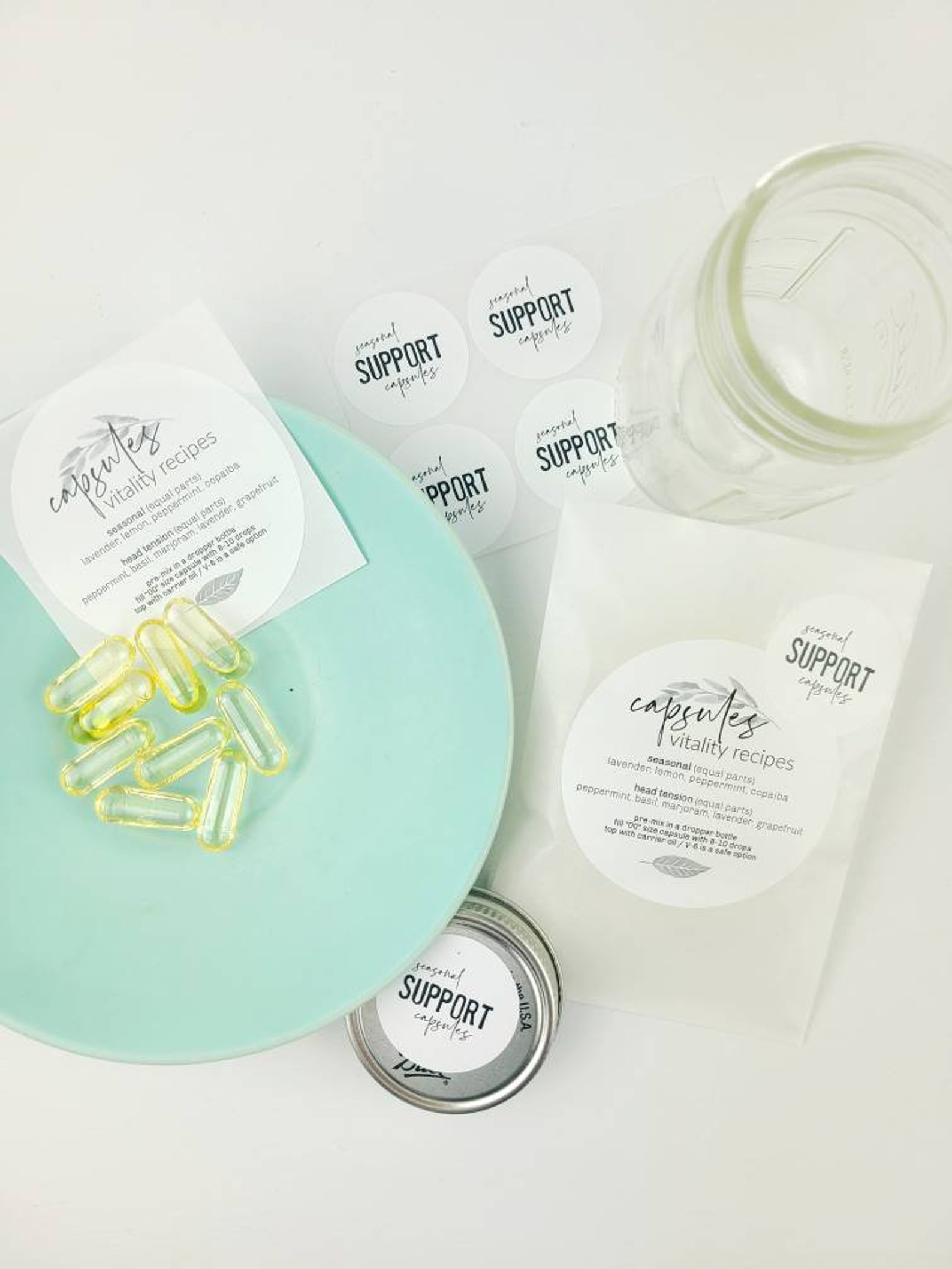 Labels for Capsules: Vitality Recipes - Etsy