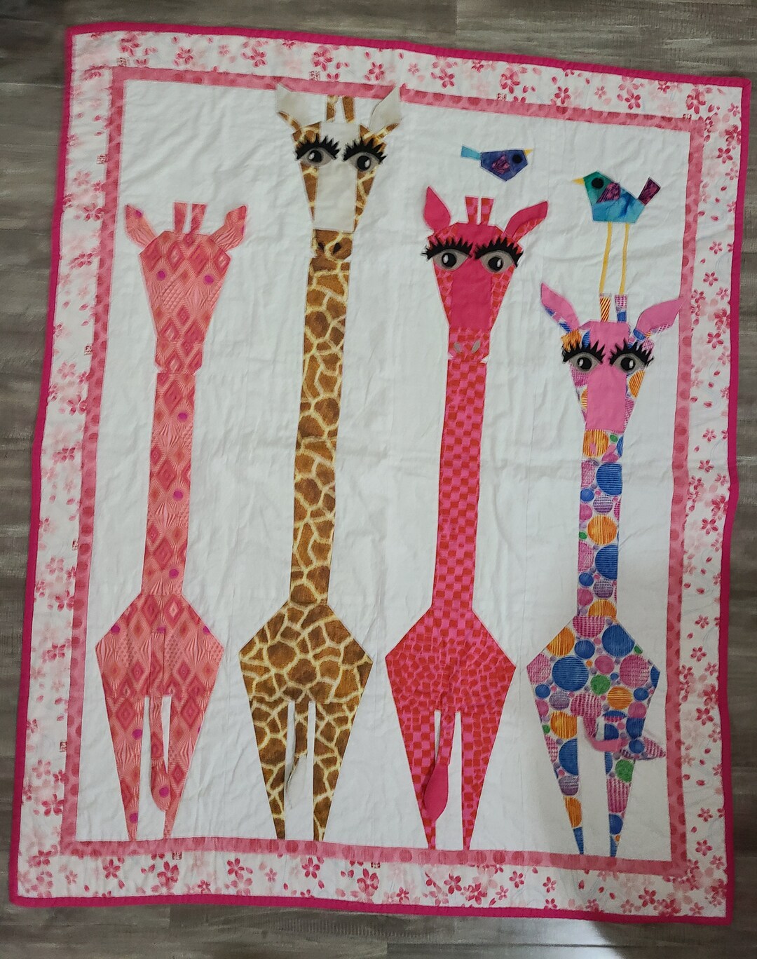 Way up There Giraffe Baby Kids Quilt by Kimberley Rado Starry Night ...