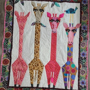 Way up There Giraffe Baby Kids Quilt by Kimberley Rado Starry Night ...