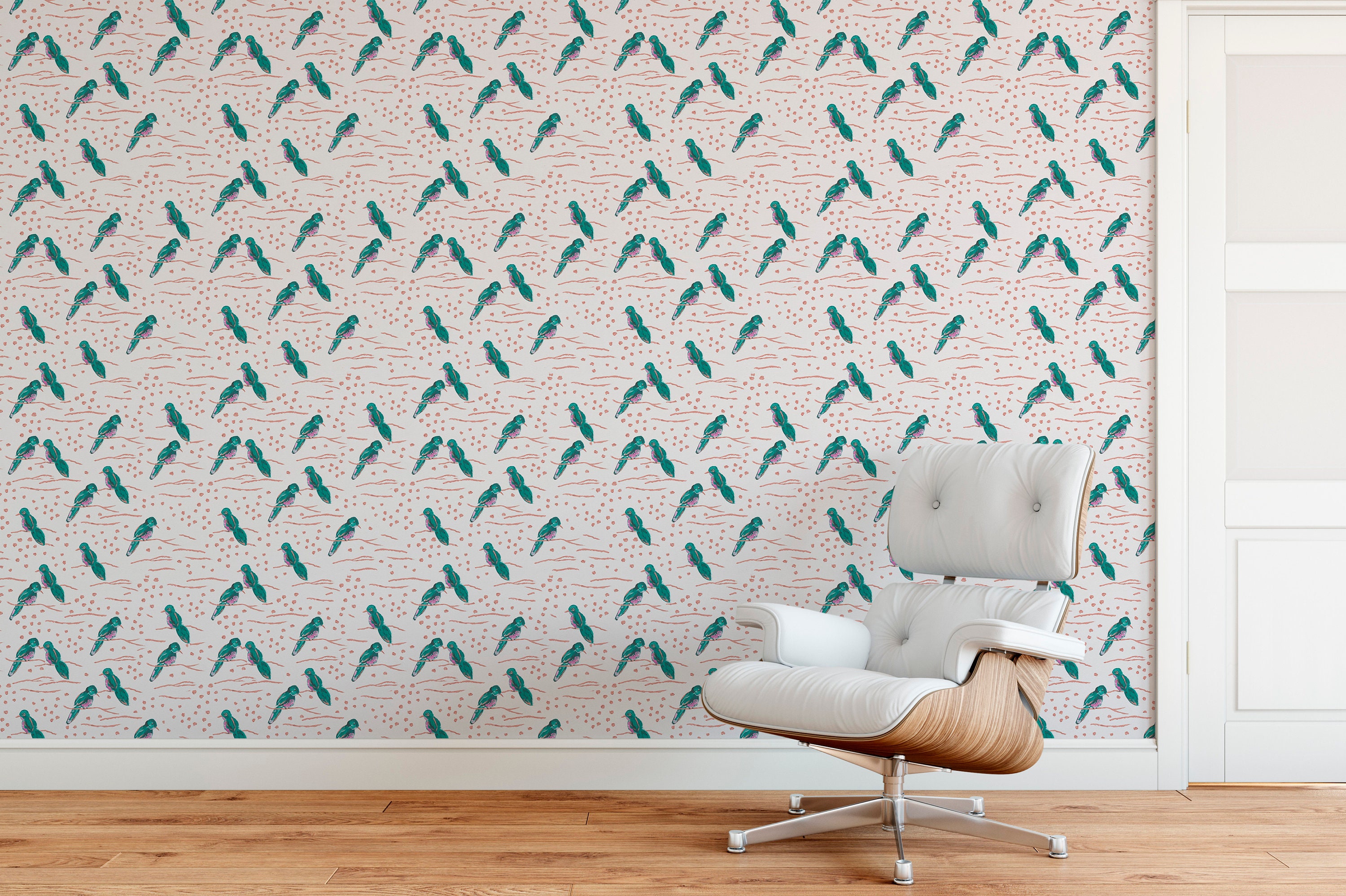 Birds Wallpaper Aviary Peel and Stick Custom Design - Etsy