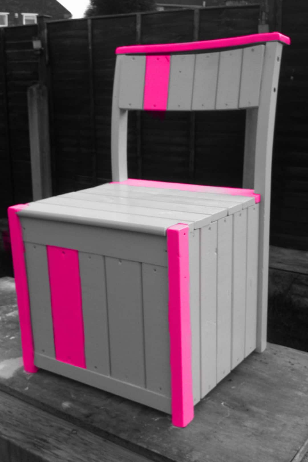 Wooden Storage Chair - Etsy UK