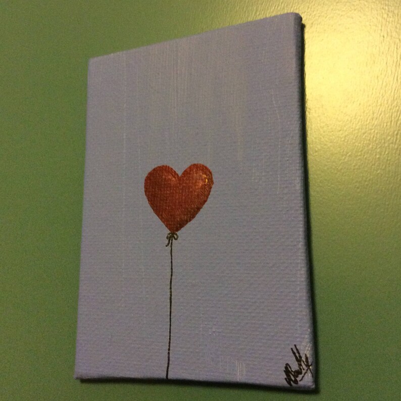 Mini Original Acrylic Painting - Red Balloon - Etsy UK