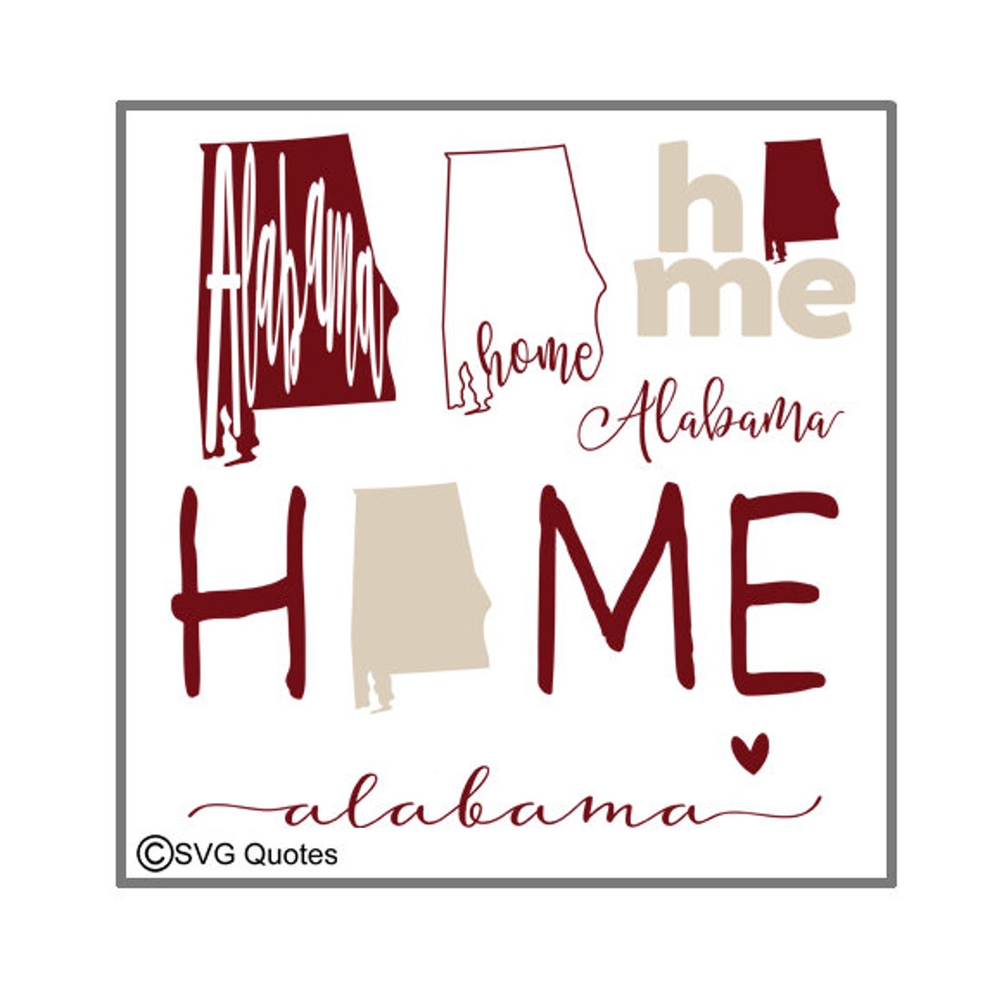 SVG Cutting File Alabama State DXF EPS for Cricut Explore, Silhouette ...