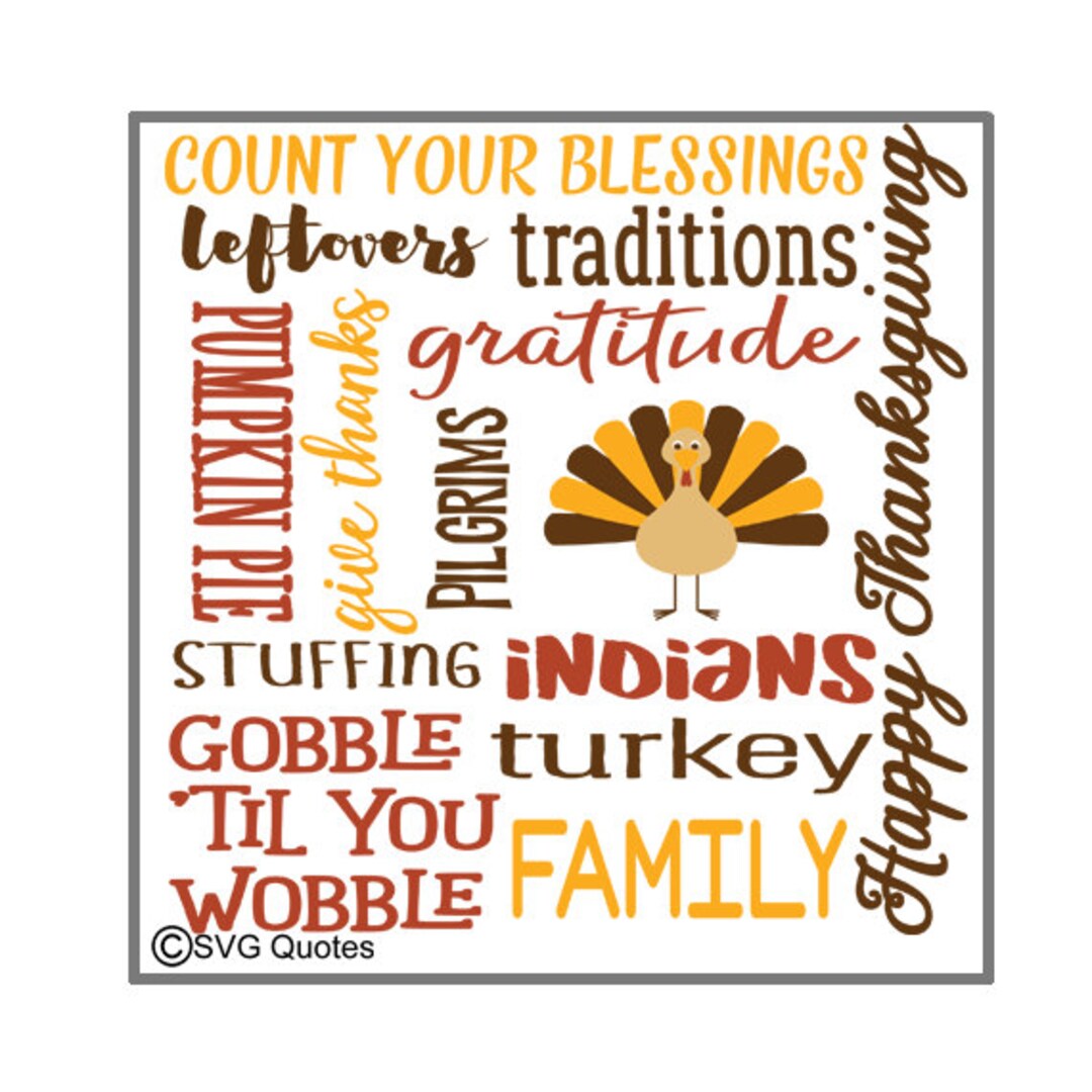 Thanksgiving Subway Art SVG DXF EPS Cutting File for Cricut Explore ...