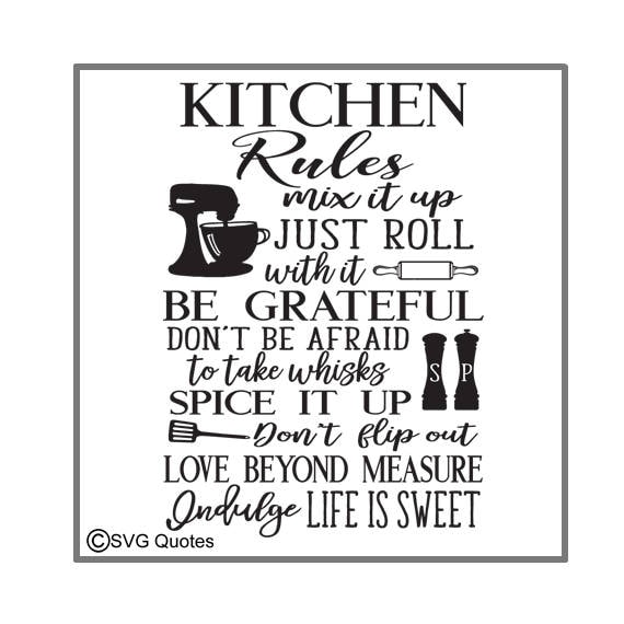 Family kitchen rules svg file Kitchen rules cut file family svg file ...