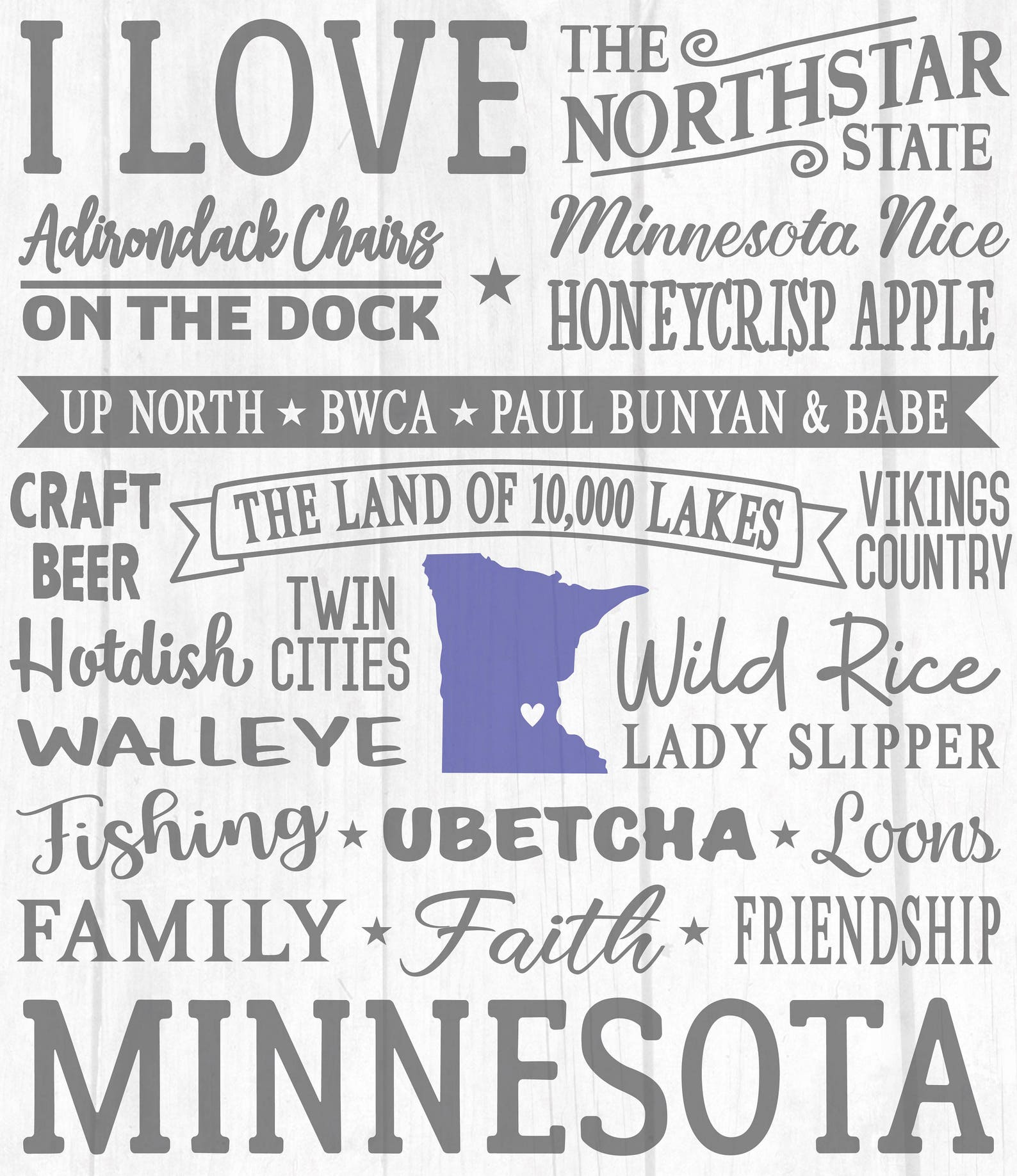 SVG Cutting File I Love Minnesota DXF EPS for Cricut Explore - Etsy