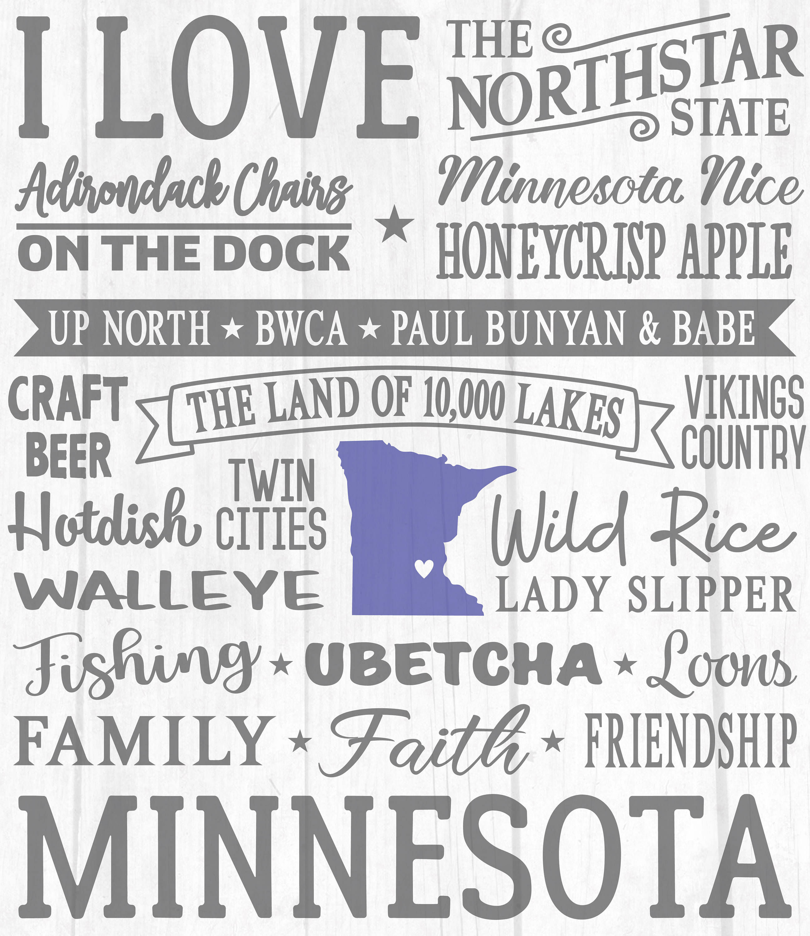 SVG Cutting File I Love Minnesota DXF EPS for Cricut Explore ...