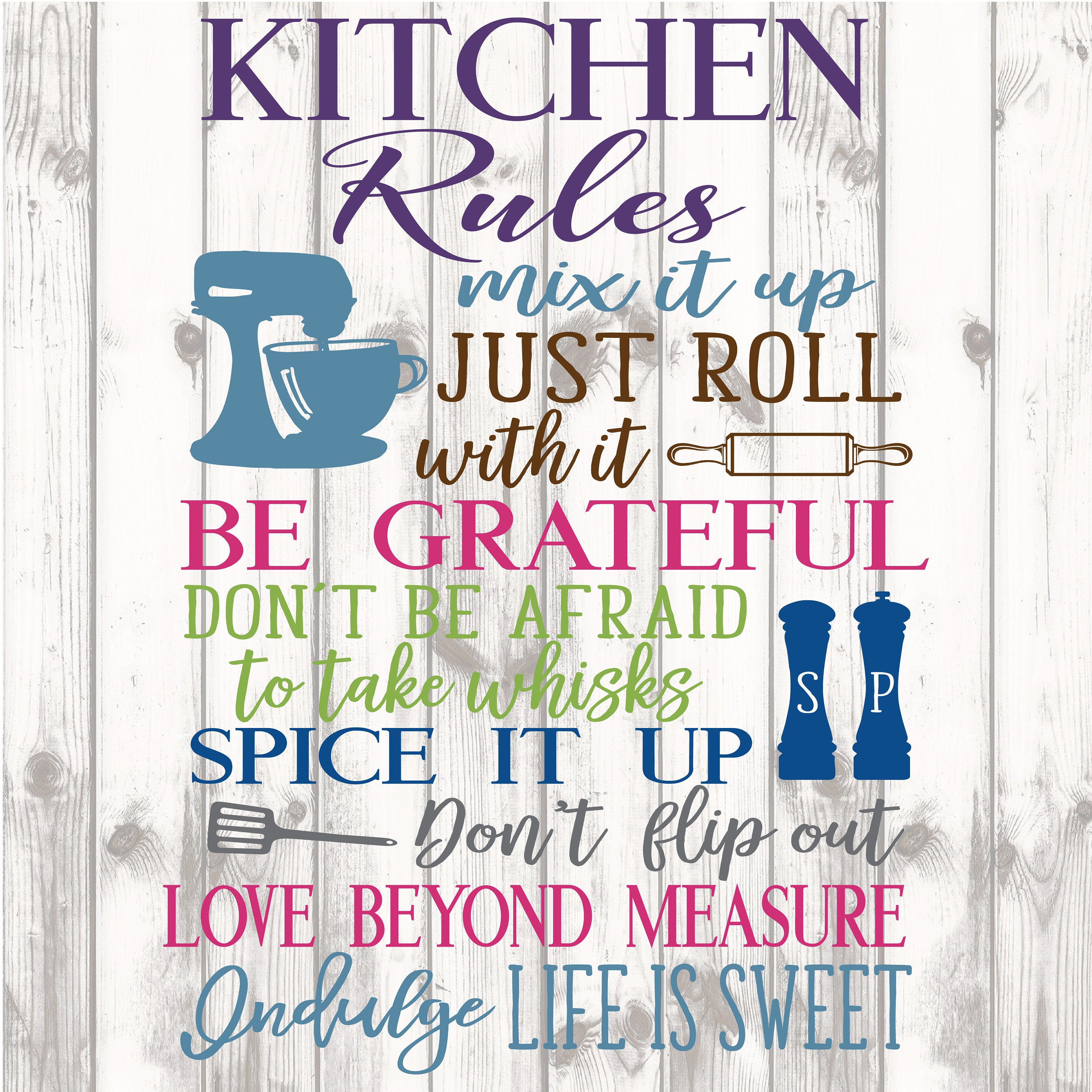 SVG Cutting File Kitchen Rules DXF EPS For Cricut Explore | Etsy