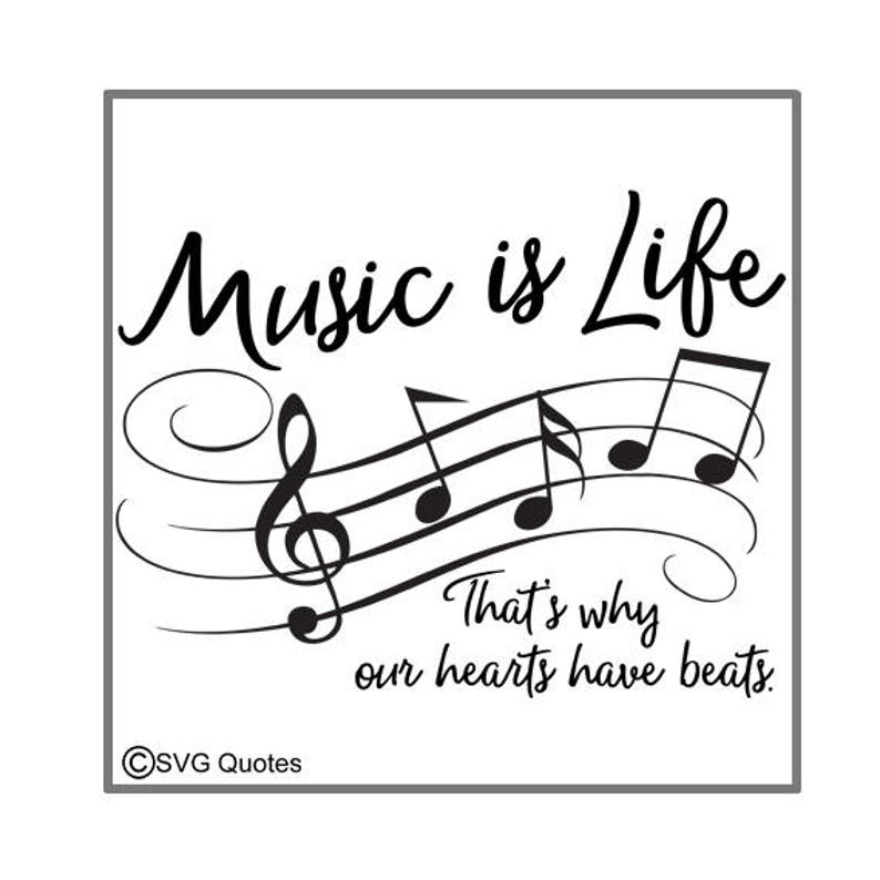 SVG Cutting File Music is Life DXF EPS for Cricut Explore, Silhouette ...