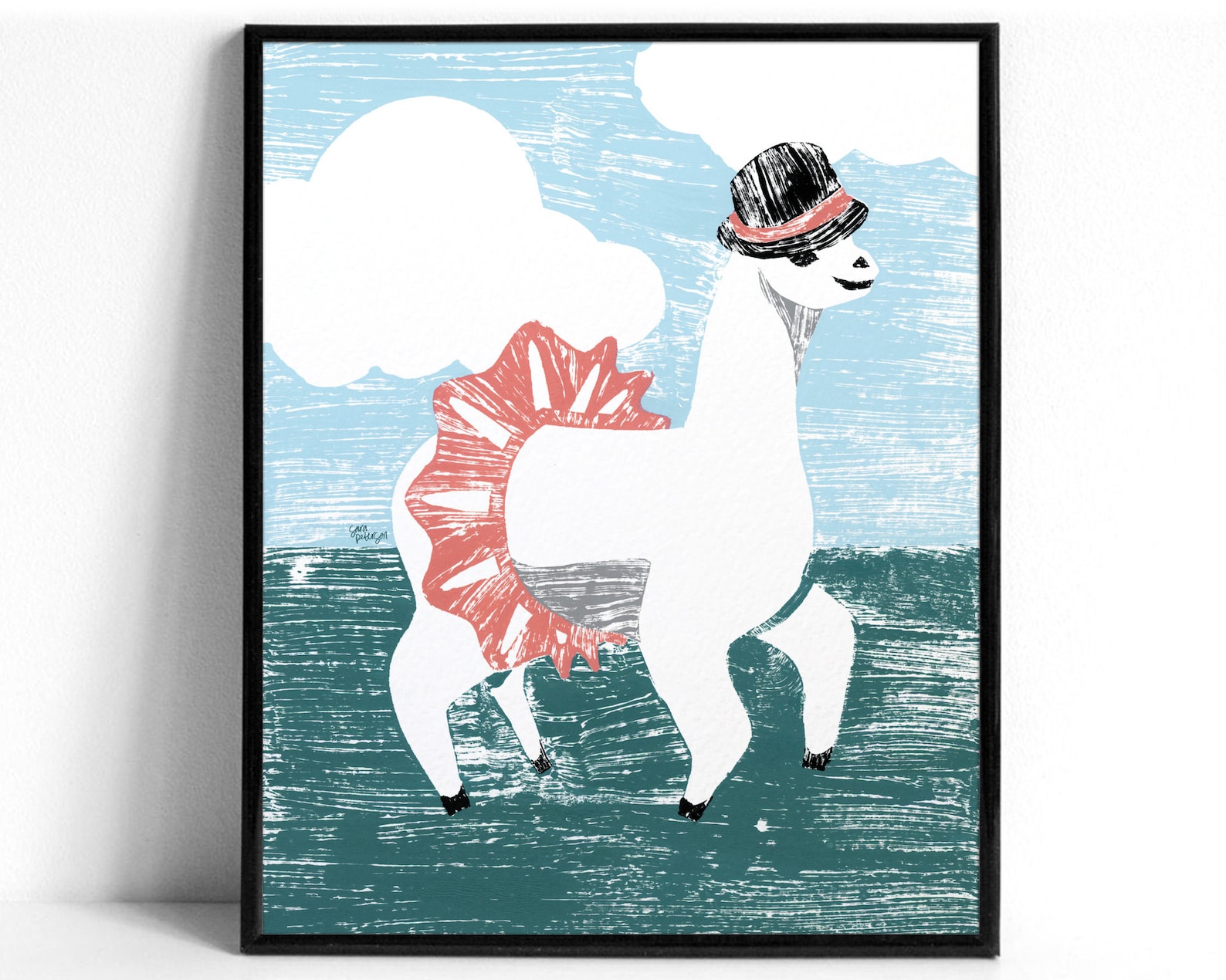 Dancing Llama Print, Whimsical Animal Art - Etsy