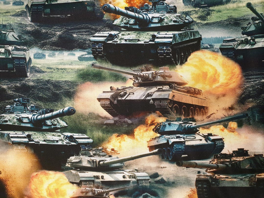 Tanks Fabric UK Fat Quarter 20" X 22" or 50cm X 56cm 100% Cotton ...