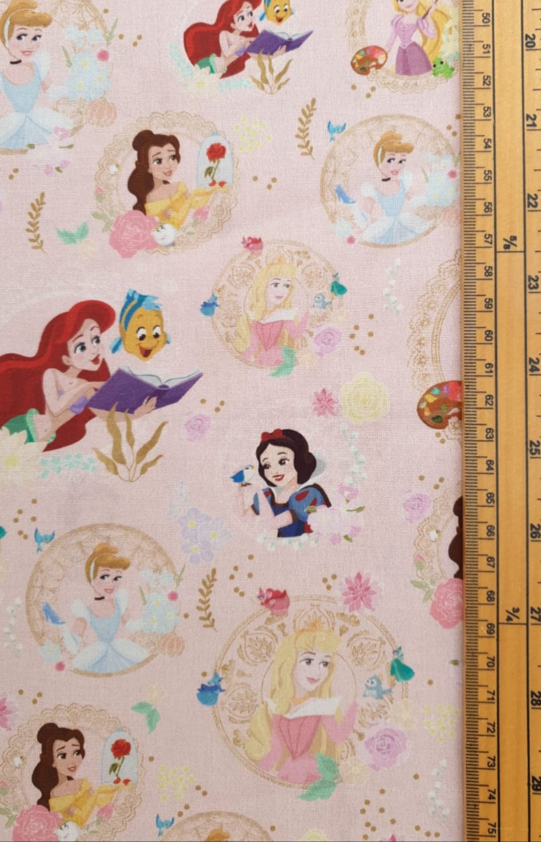 Disney Princesses Character Fabric UK 100% Cotton Material - Etsy