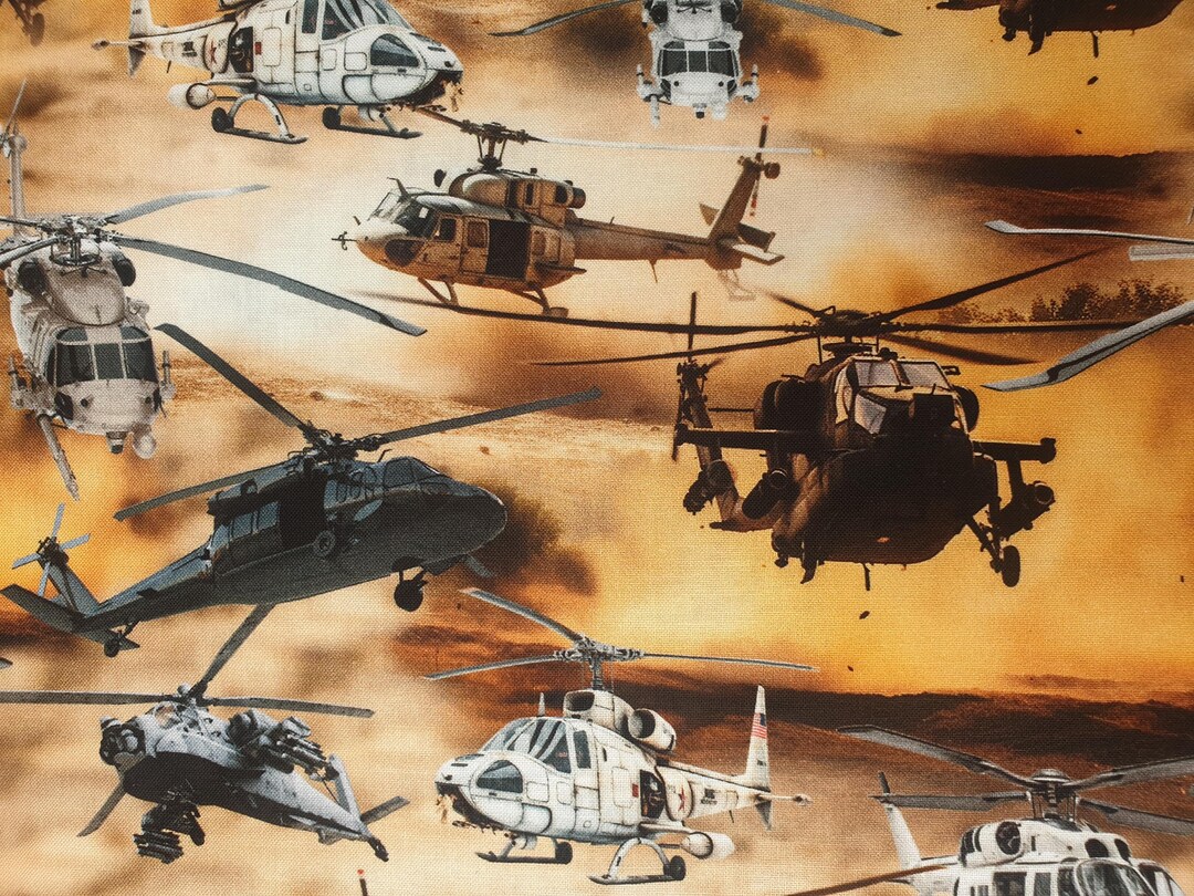 Helicopter Fabric UK 100% Cotton Material by Metre Patchwork Army ...