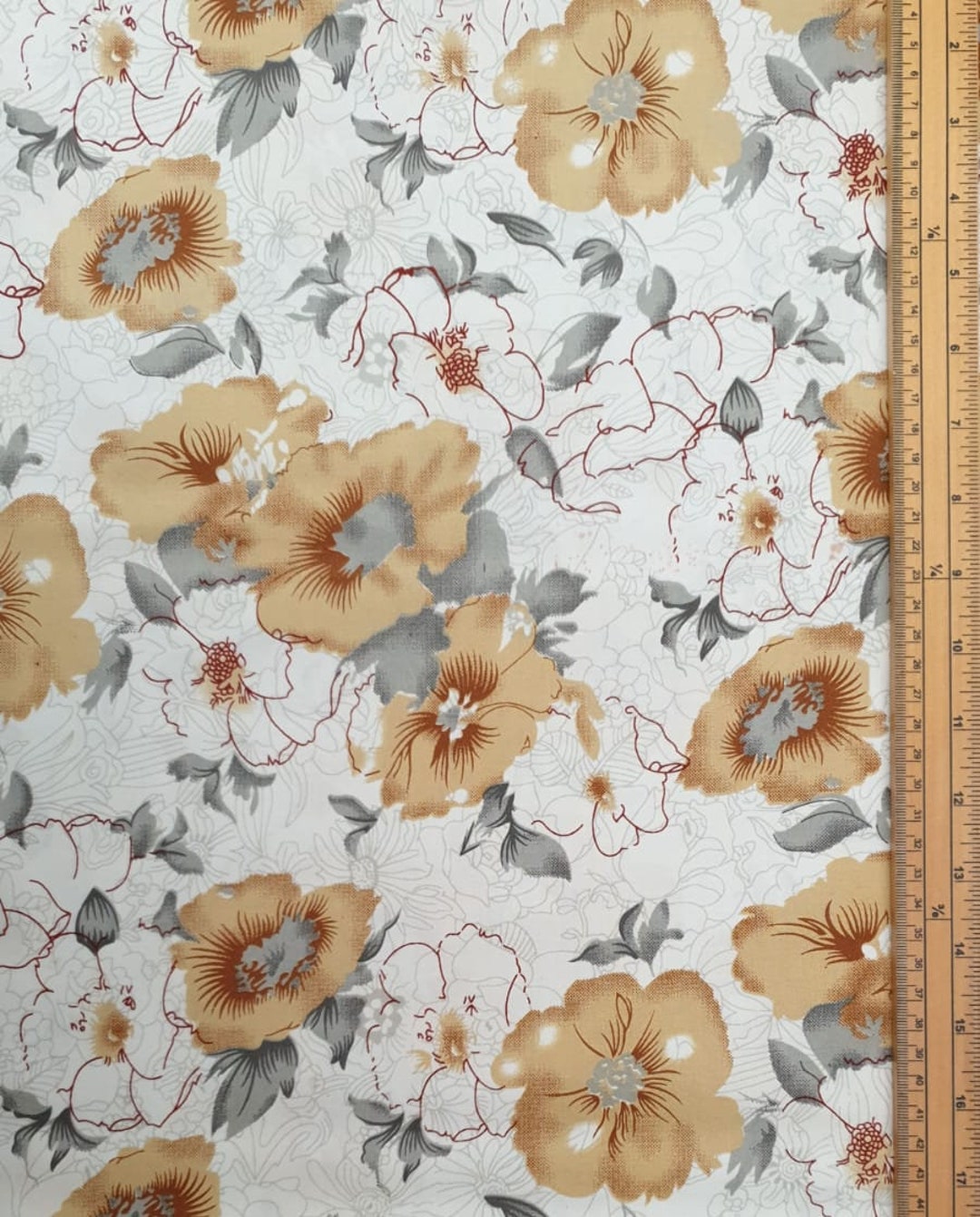 Big Flower Fabric UK 100% Cotton Material by Metre Flowers Floral ...