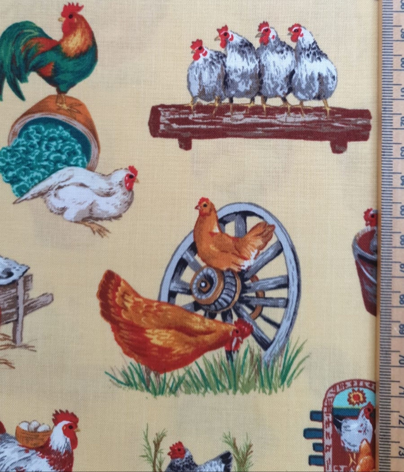 Chicken and Hens Fabric UK Fat Quarter 20 X 22 or - Etsy