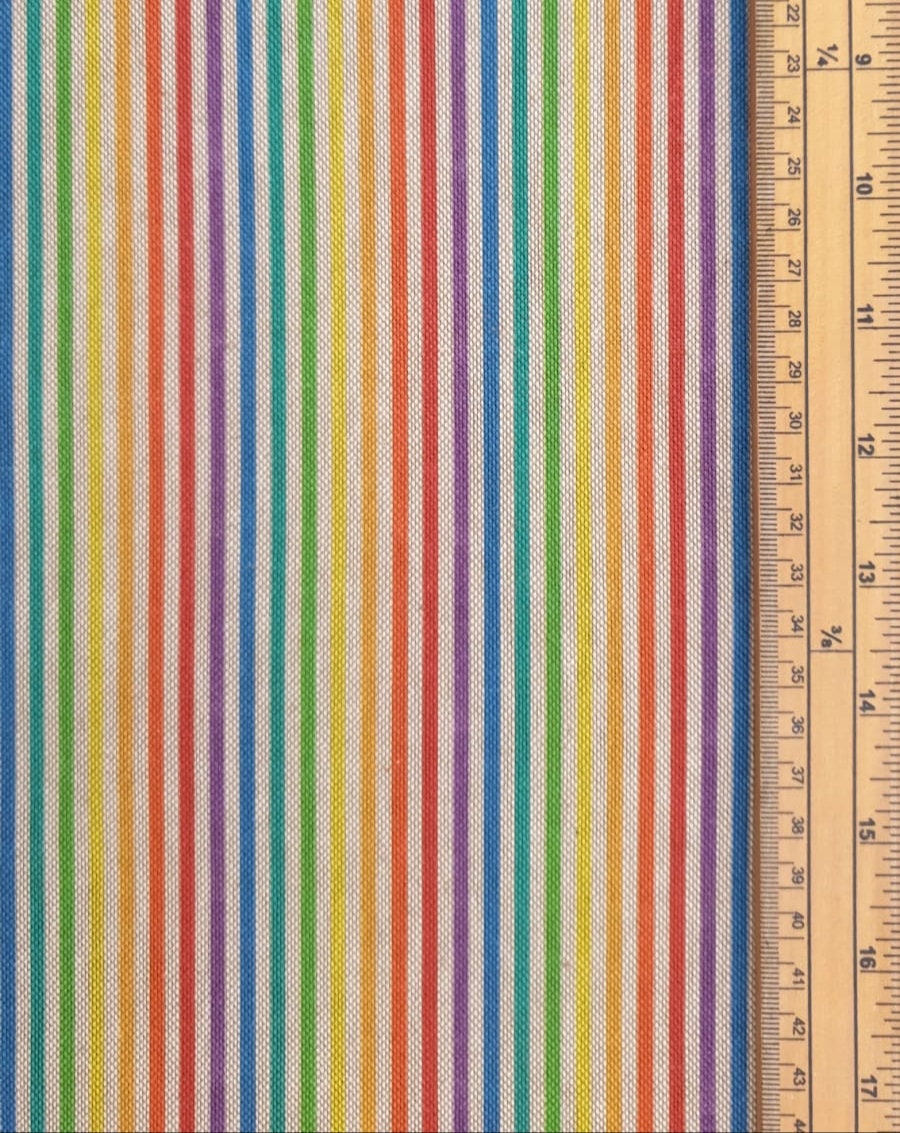 Rainbow stripes Fabric 80% Cotton 20 Polyester Material By | Etsy