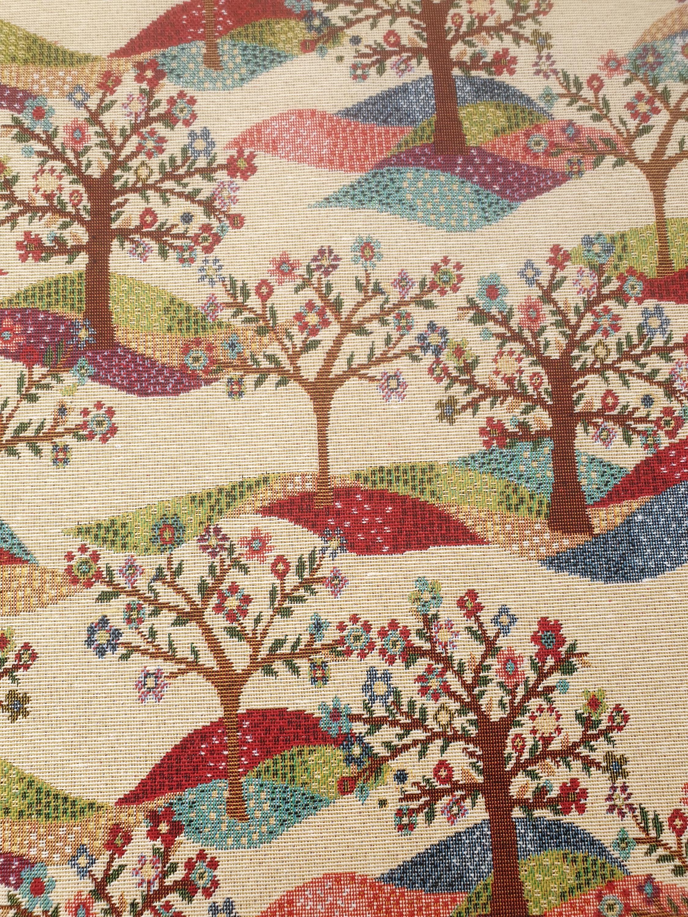 Tree Tapestry Fabric UK 80/20% Cotton Polyester Material Fat Quarter ...