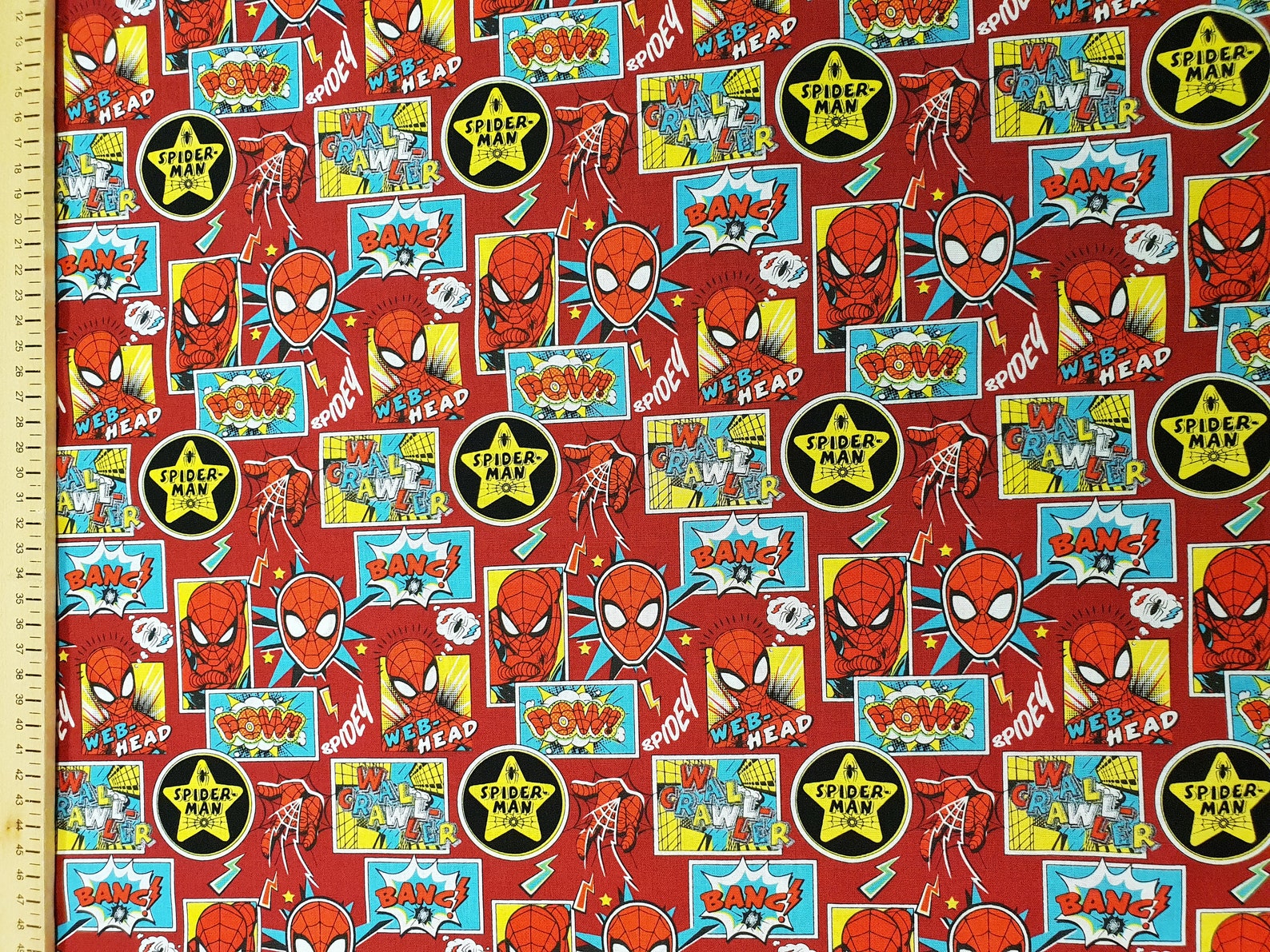 Avengers Spider Man Character Fabric UK Fat Quarter 20" X 22" or 50cm X ...