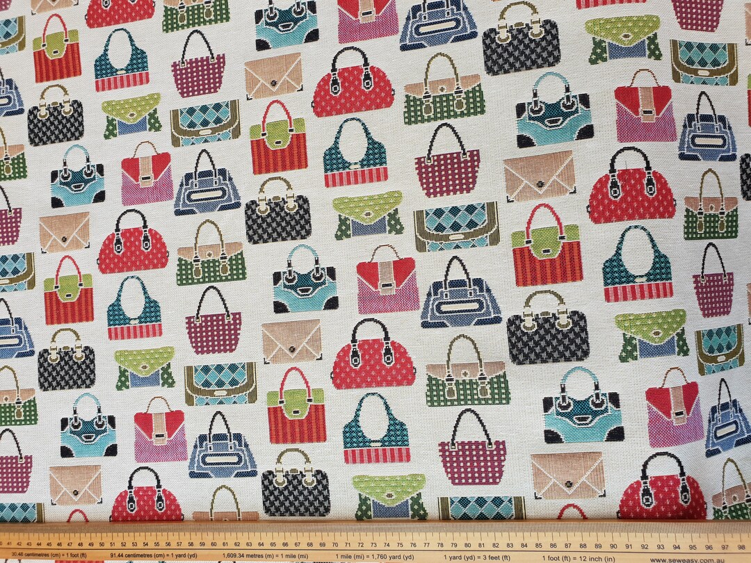Colourful Handbag Fabric 80% Cotton 20 Polyester Material by Metre ...