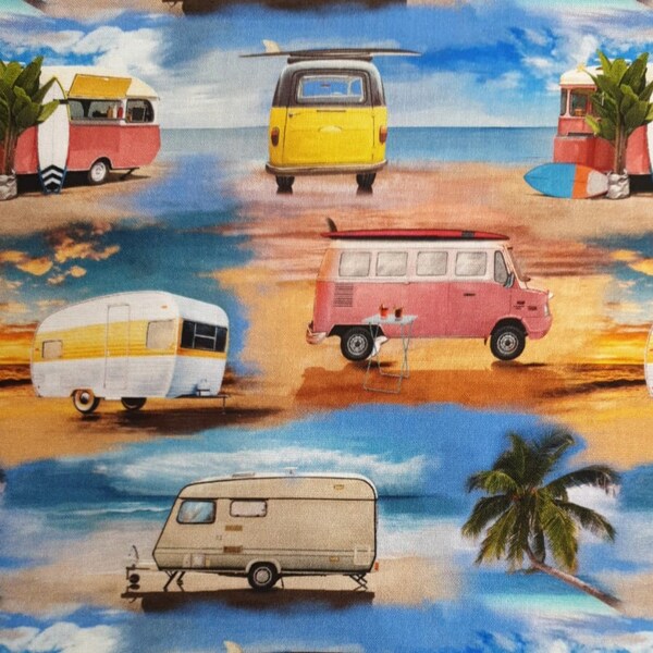 Campervan Fabric - Etsy UK