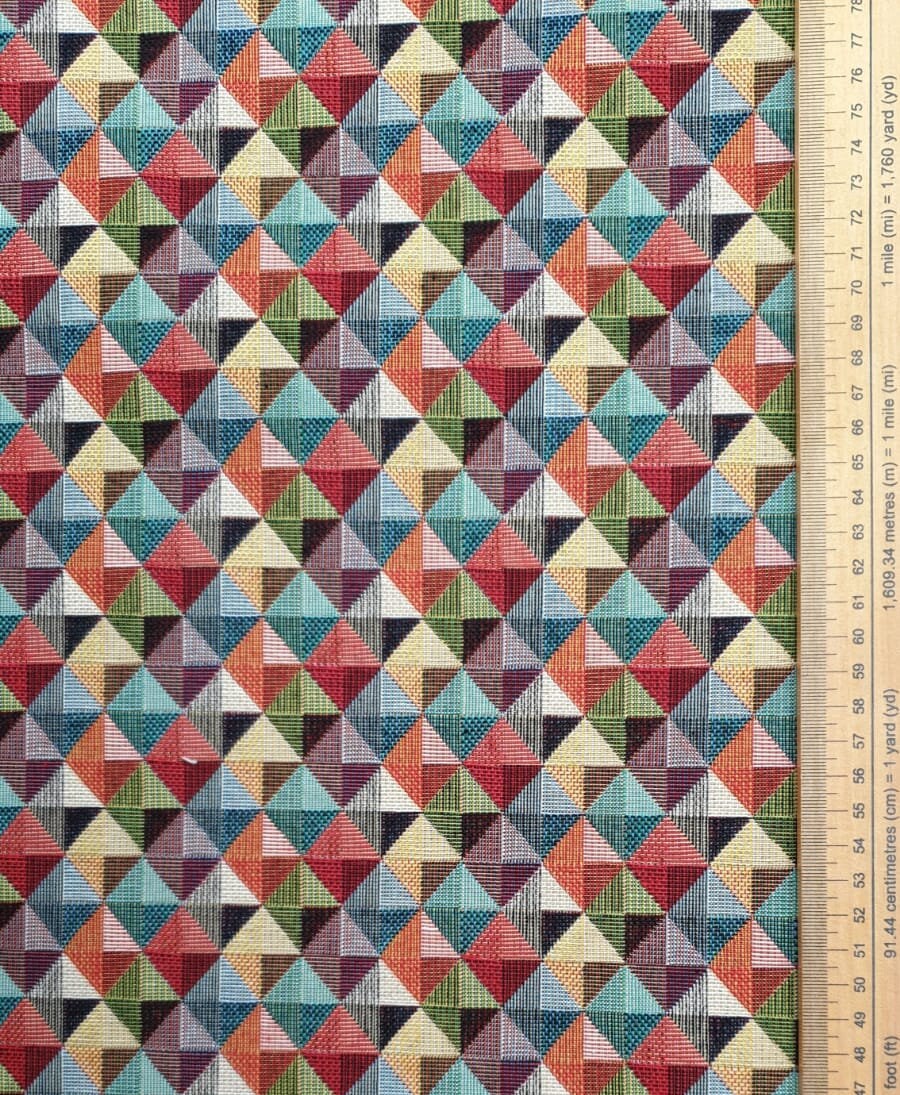 Colourful Little Multi Cubes Fabric 80% Cotton 20 Polyester Material by ...