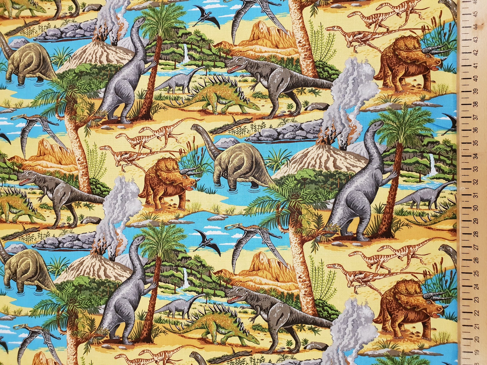 Dinosaur Fabric UK 100% Cotton Material by Metre Patchwork Cushions ...