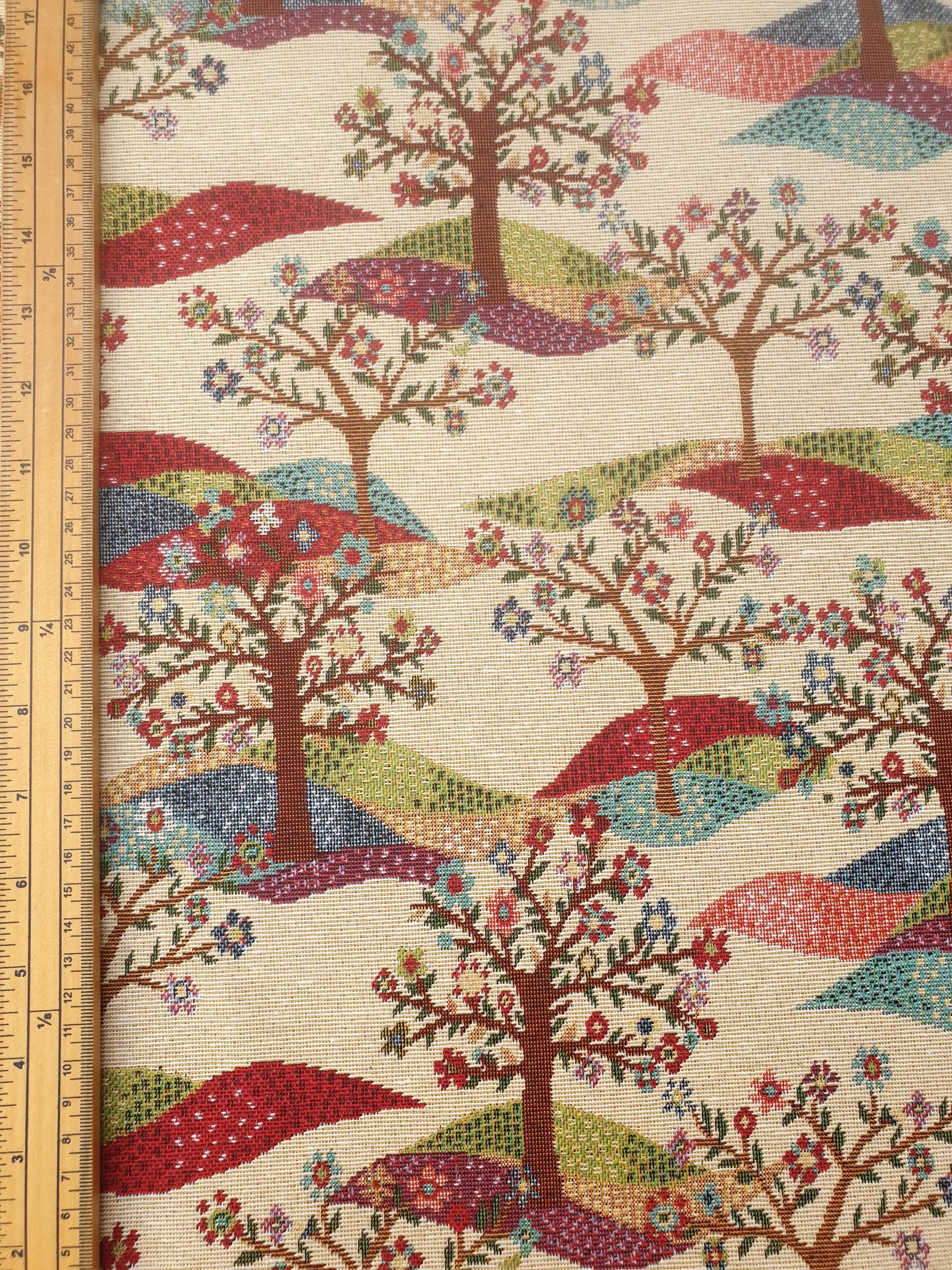 Tree Tapestry Fabric UK 80/20% Cotton Polyester Material Fat Quarter ...