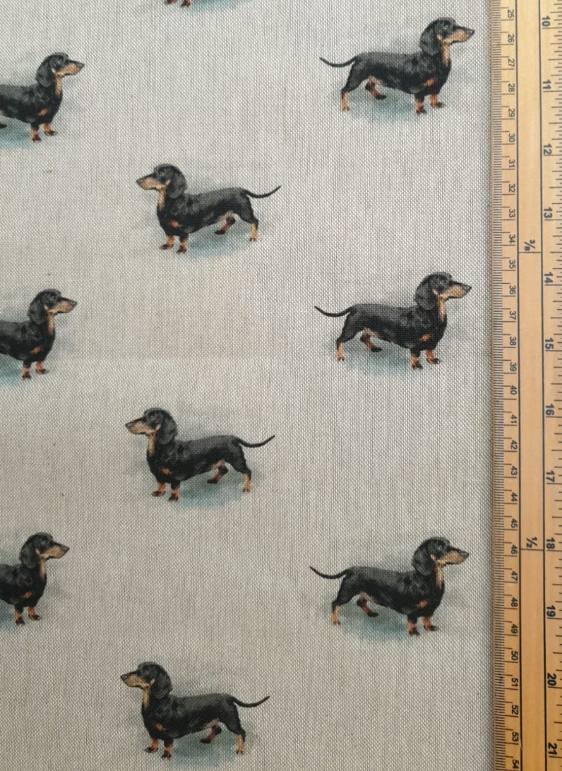 Dachshund Dog Fabric UK 80% Cotton 20 Polyester Material by Metre ...