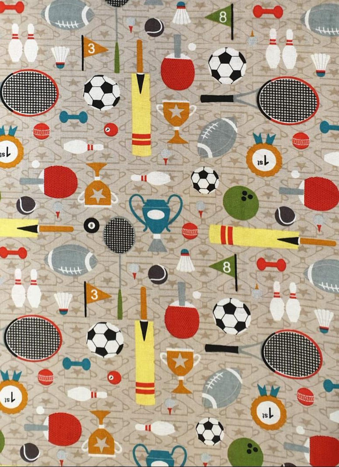 Sports Equipment Fabric UK 100% Cotton Material by Metres Football ...