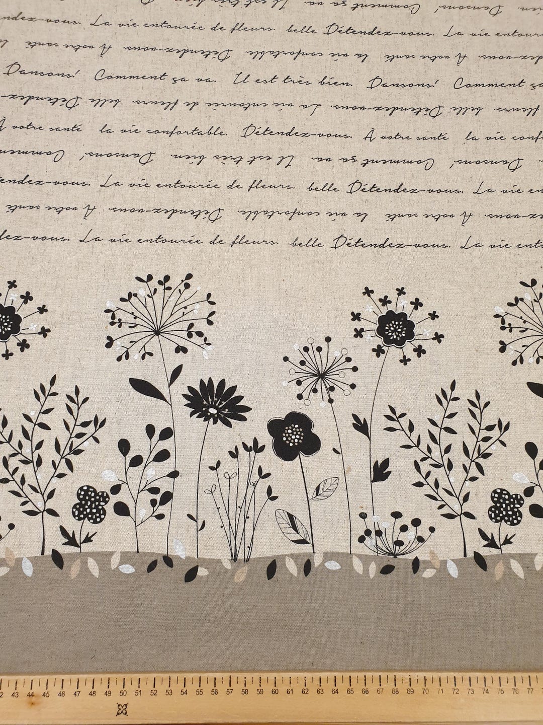 Lecien Floral Fabric UK 80/20% Cotton Linen Material Fat Quarter ...