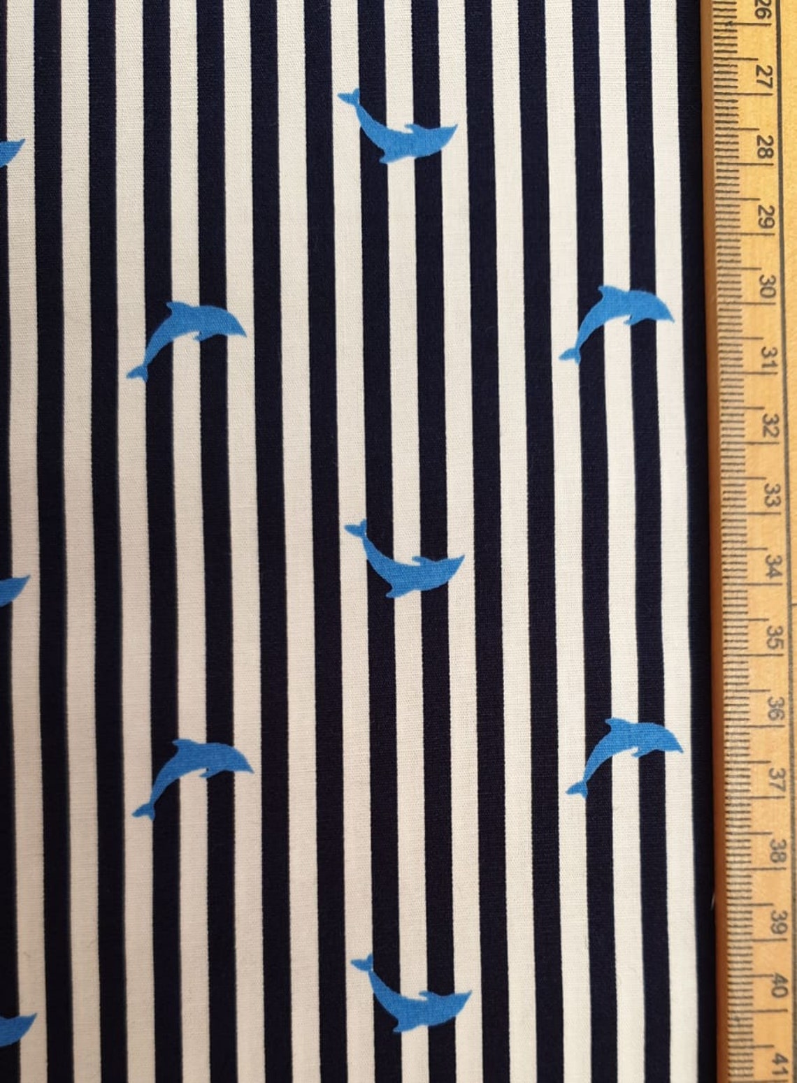 Dolphin Fabric UK 100% Cotton Material by Metre Blue White | Etsy