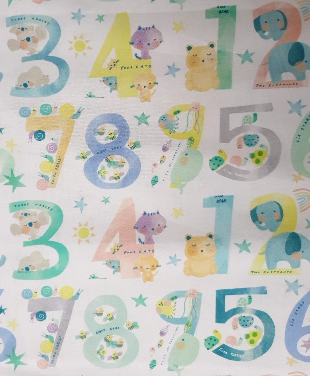 Numbers Fabric UK Fat Quarter 20" X 22" or 50cm X 56cm 100% Cotton ...
