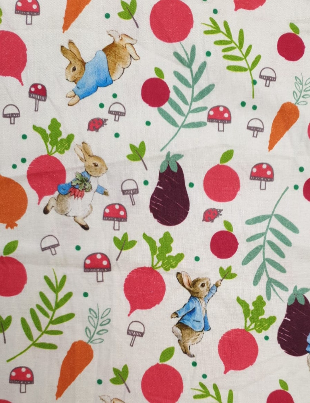 Peter Rabbit Fabric UK 100% Cotton Material by Metre Patchwork Beatrix ...