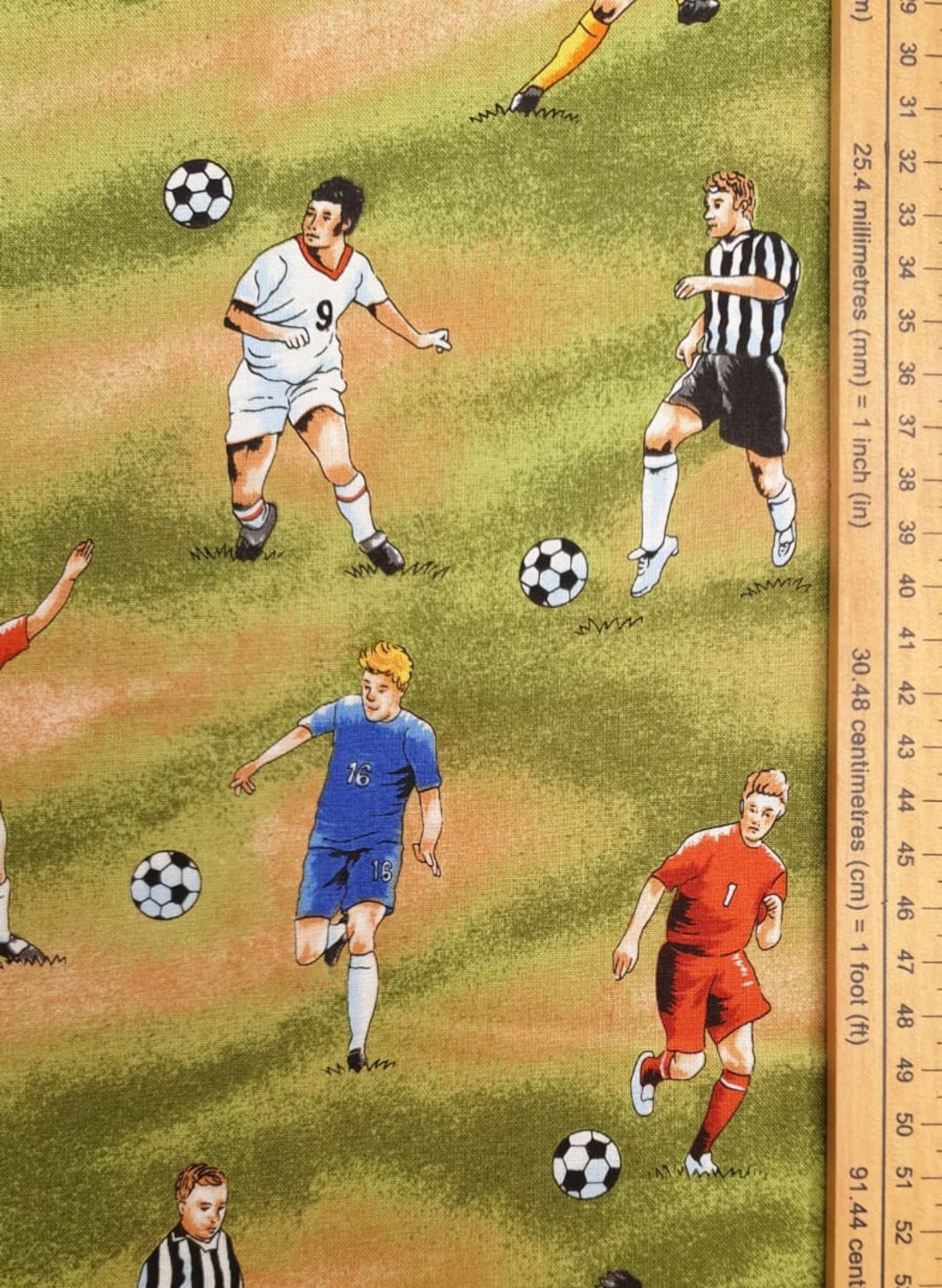 Football Fabric UK 100% Cotton Material by Metre Pitch Ball Players ...