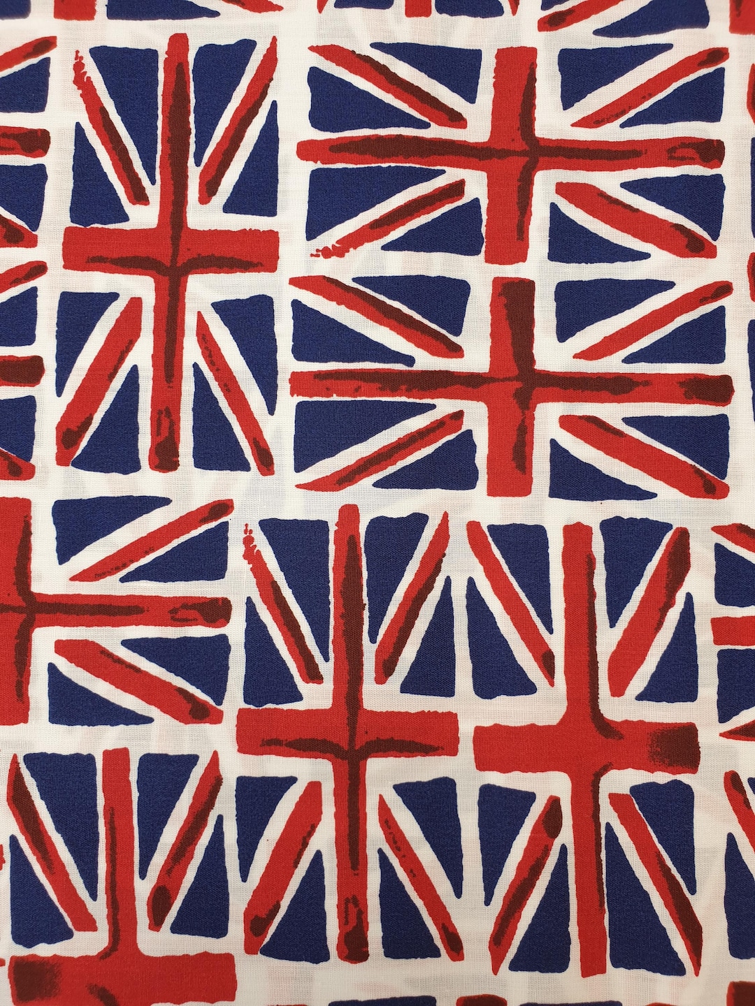 Union Jack Fabric 35% Cotton 65 Polycotton Material by Metre Colourful ...