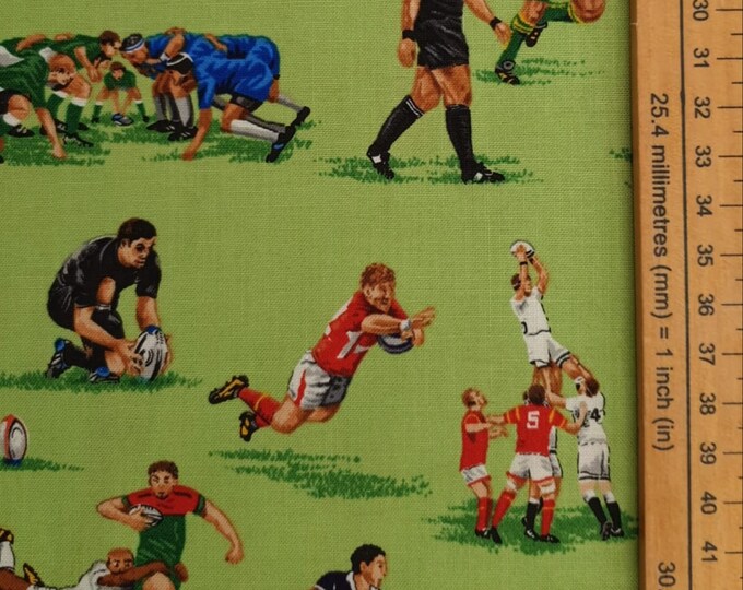 Rugby Fabric UK 100% Cotton Material by Metre Fabric Store Ball Games ...