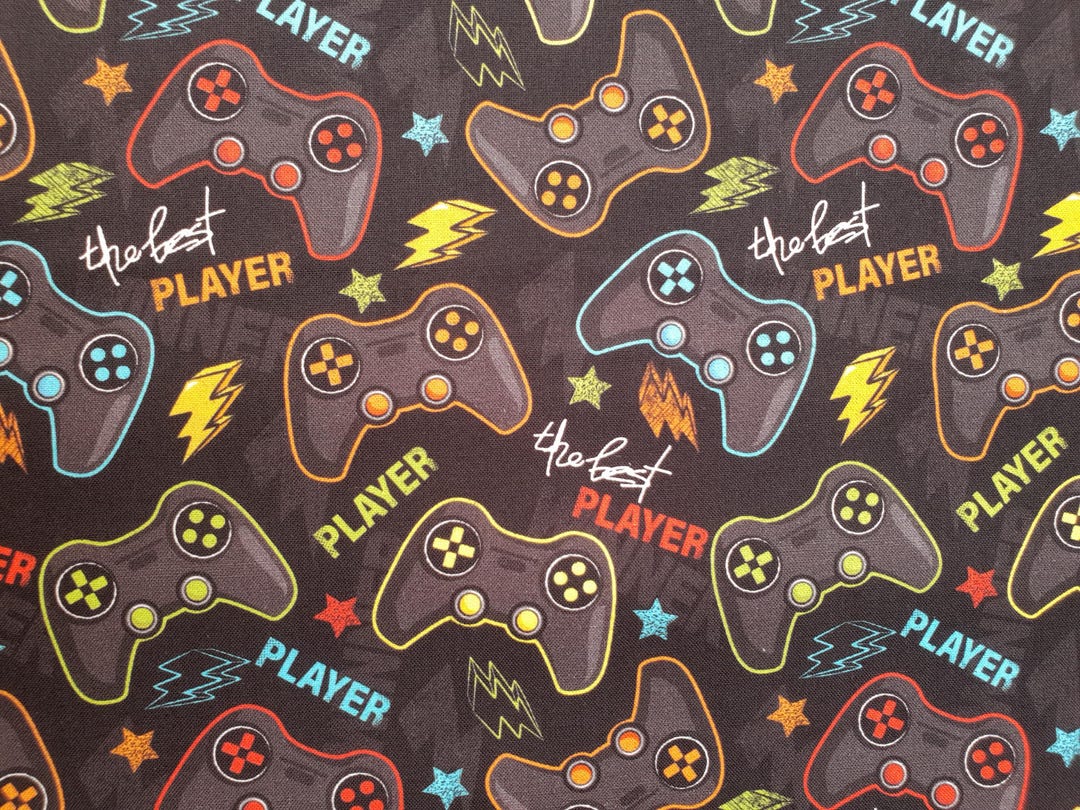 Game Controller Fabric UK Fat Quarter 20" X 22" or 50cm X 56cm 100% ...