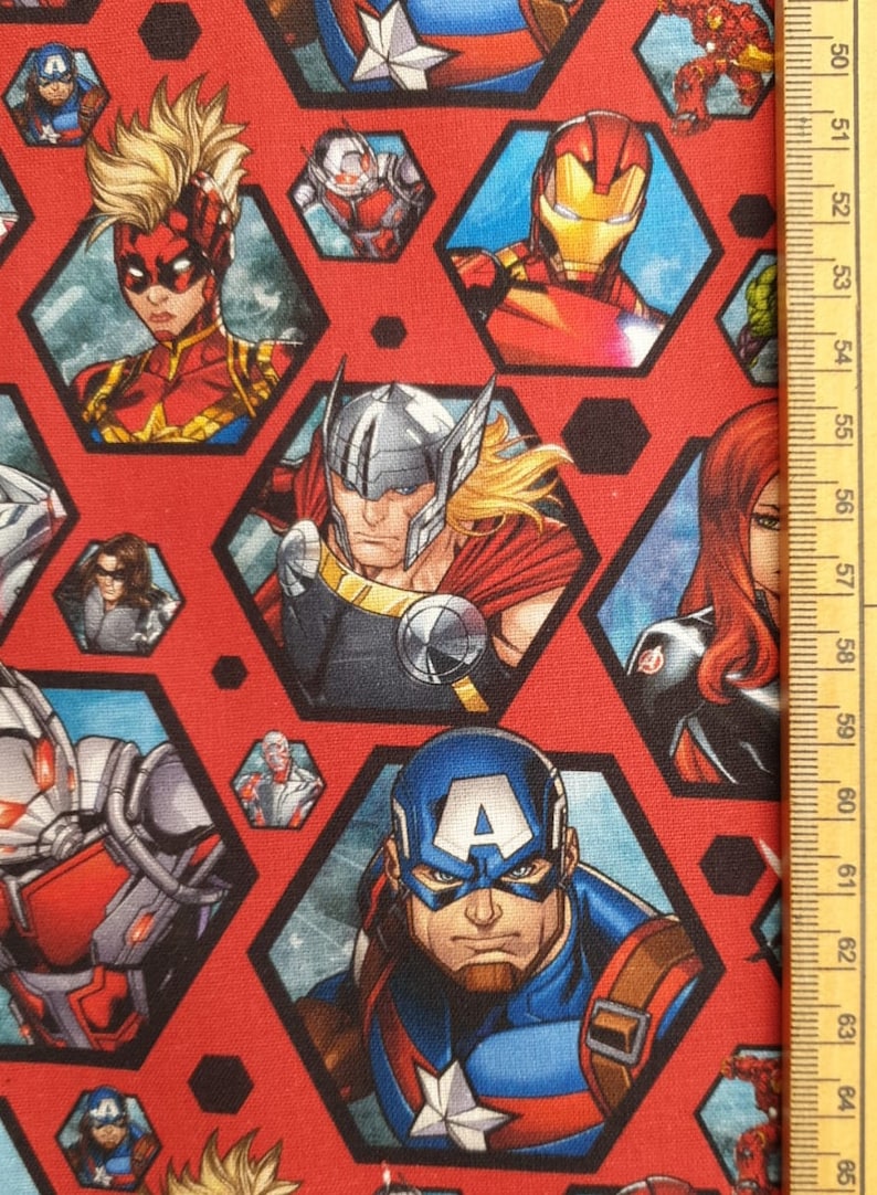 Marvel Avengers fabric UK 100% Cotton Character Material shop | Etsy
