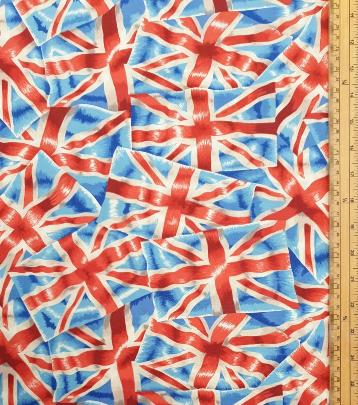 Union Jack Fabric 100% Cotton Material by Metre Queen United Kingdom ...