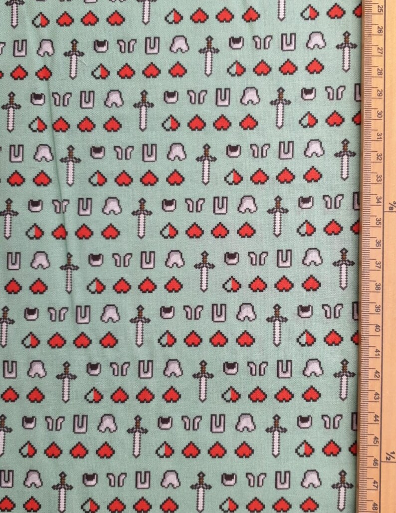 Minecraft Fabric UK 100% Cotton Material by Metre Icon Hearts - Etsy