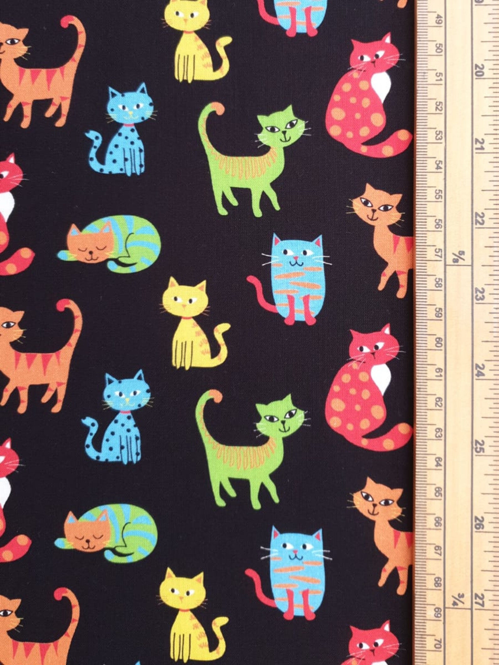 Colourful Cats Fabric UK 100% Cotton Kitty Material by Metre - Etsy