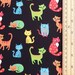 Colourful Cats Fabric UK 100% Cotton Kitty Material by Metre - Etsy
